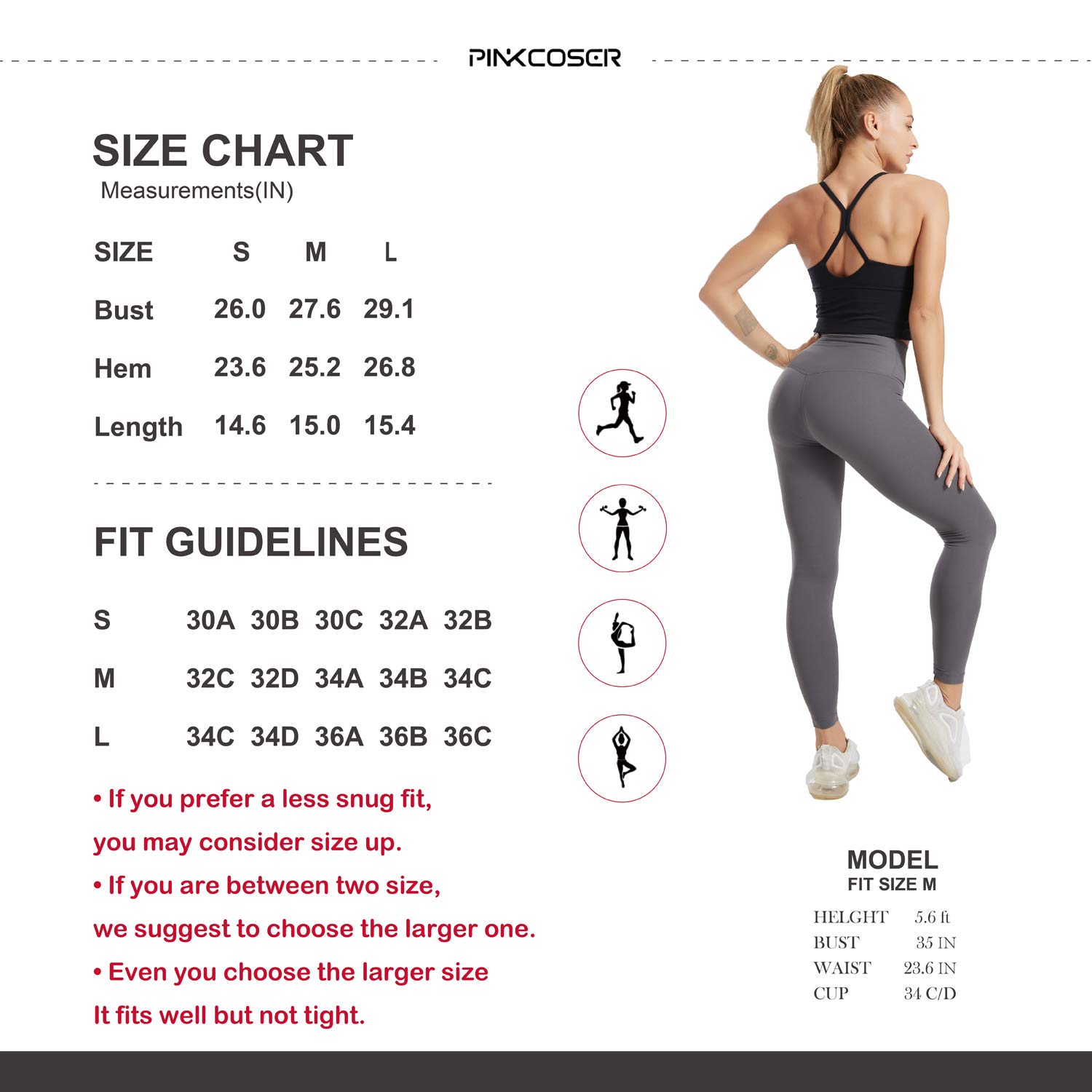 PINKCOSER Women's Workout Sports Runing Yoga Bras Medium Support Wirefree Runing Shirts Tank Camisole Crop Top