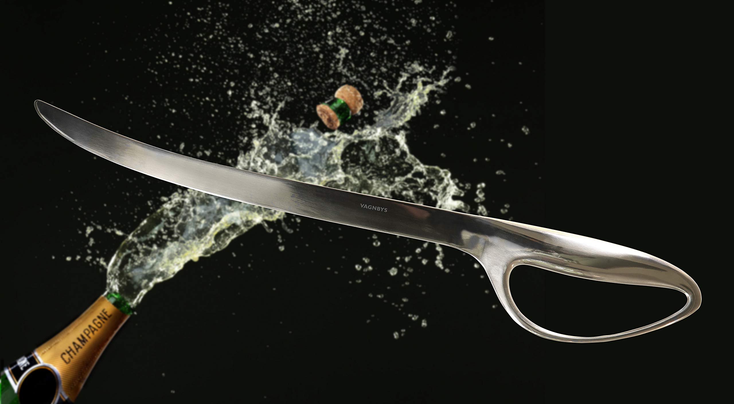 VAGNBYS - Champagne Saber - Sabrage Safety Sword - Steel Sommelier Sabre Bottle Opener - Includes Case Perfect for Gifts