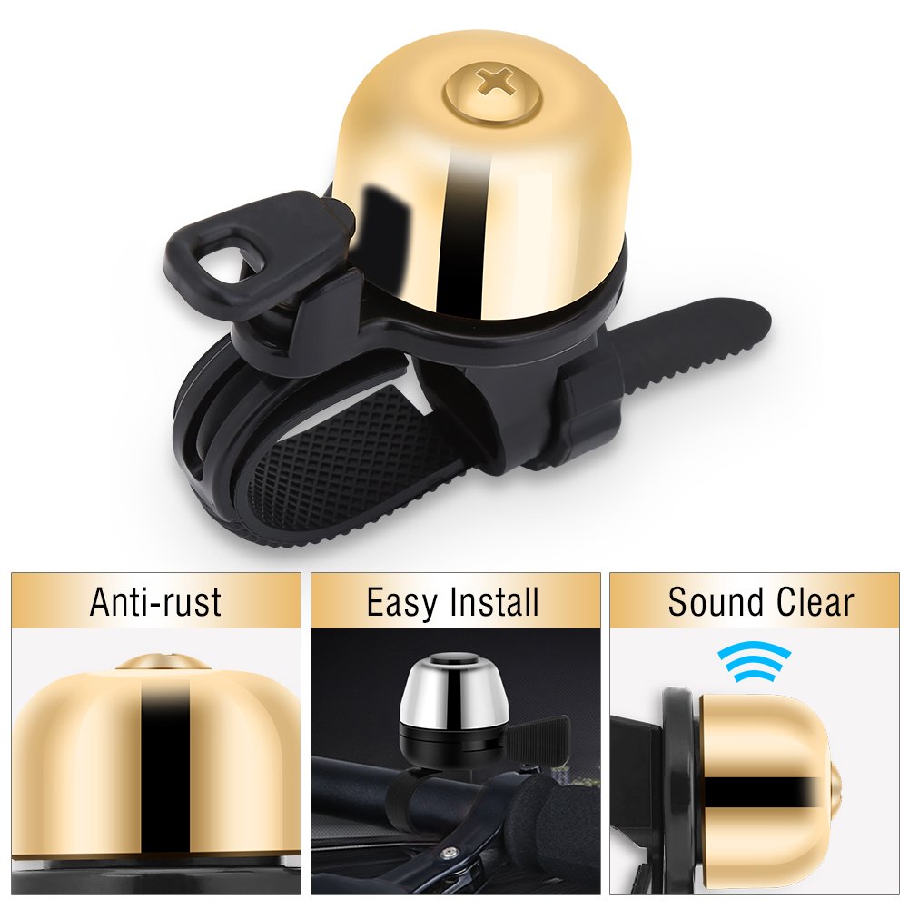 Owlike Brass Vintage Bicycle Bell, Loud Horn Black Mountain Bike Ringer Bell for Kids and Adults