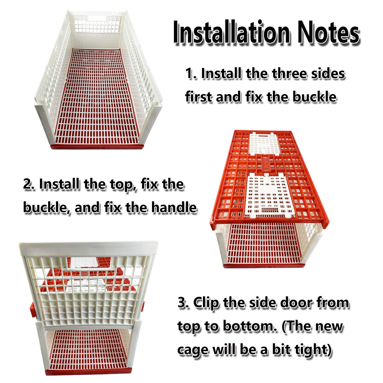 Plastic Pigeon cage Portable Foldable Plastic Transportation Poultry Transportation Bird cage Hunting cage Coop 24×12×9in Chicken cage