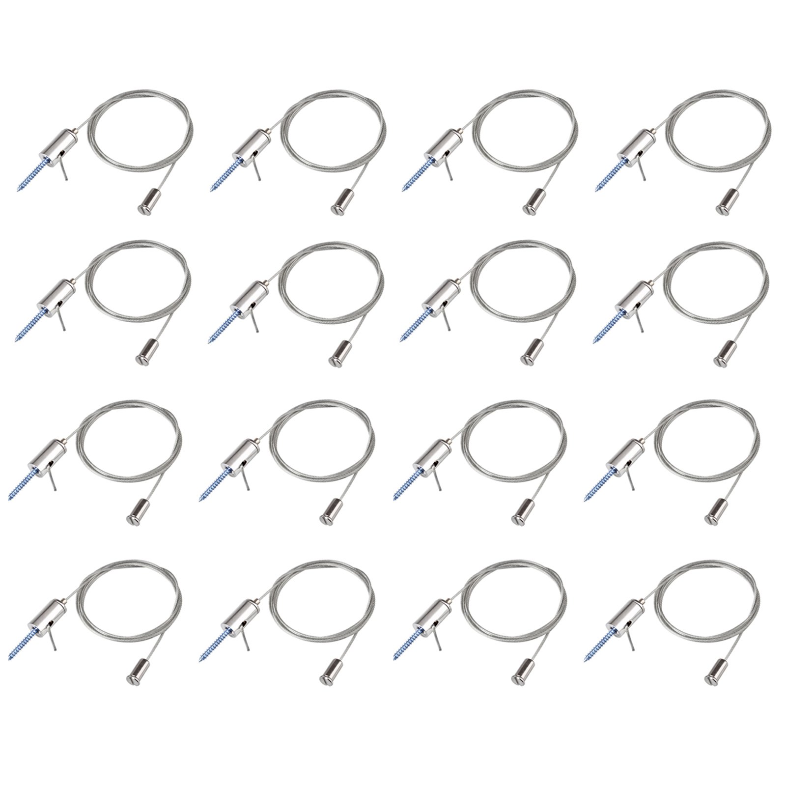 OTTFF 16 Pcs Lighting Light Suspension Cables Kit Steel Hanging Chains, Per Strip Load 6.6 Ib & 3 ft for LED Panel Light LED Shop Lights Aquarium Lights, Attachments Included