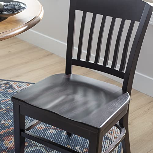 Linon Dark Brown Audrey Slatted Back Fully Assembled Set of 2 Side Chair, Dining Height