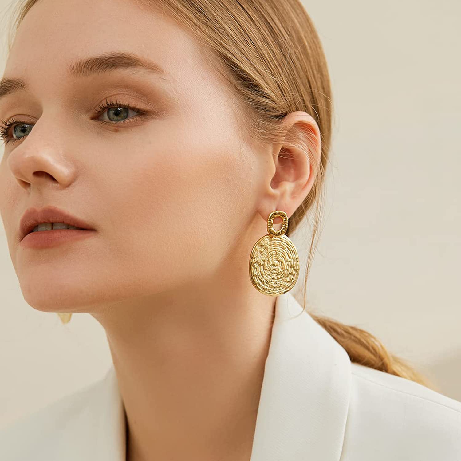 Women's 14K Gold Filled Statement Bohemian Dangle Drop Earrings Boho Hoop Earrings Hypoallergenic Jewelry Gift