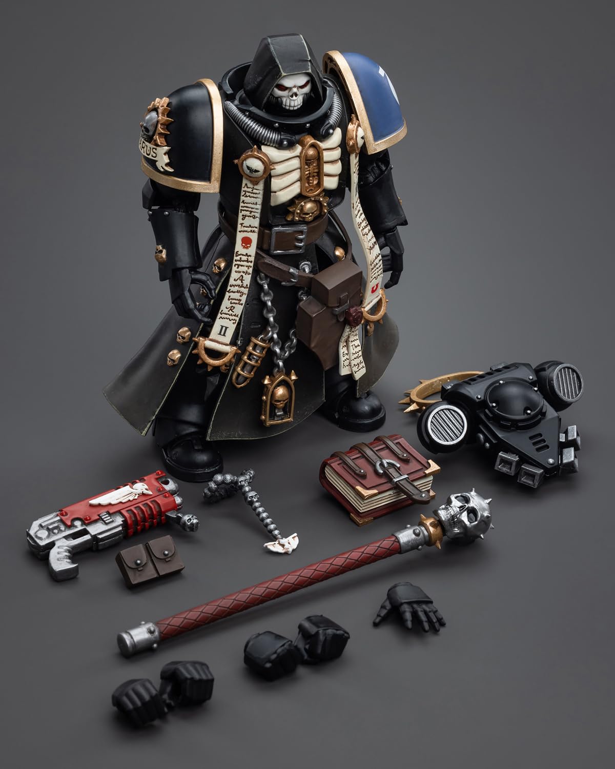 Pipigirl JoyToy Warhammer 40K Space Marine Genuine License 1/18 Soldier, Ultramarines Primaris Chaplain, 4.76 inch Models Space Marines Action Figures Kits (Brother Varus)