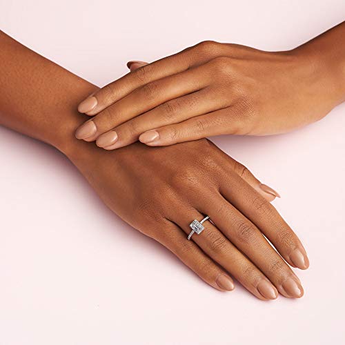 Pandora Jewelry Sparkling Square Halo Cubic Zirconia Ring in Sterling Silver, Size 7