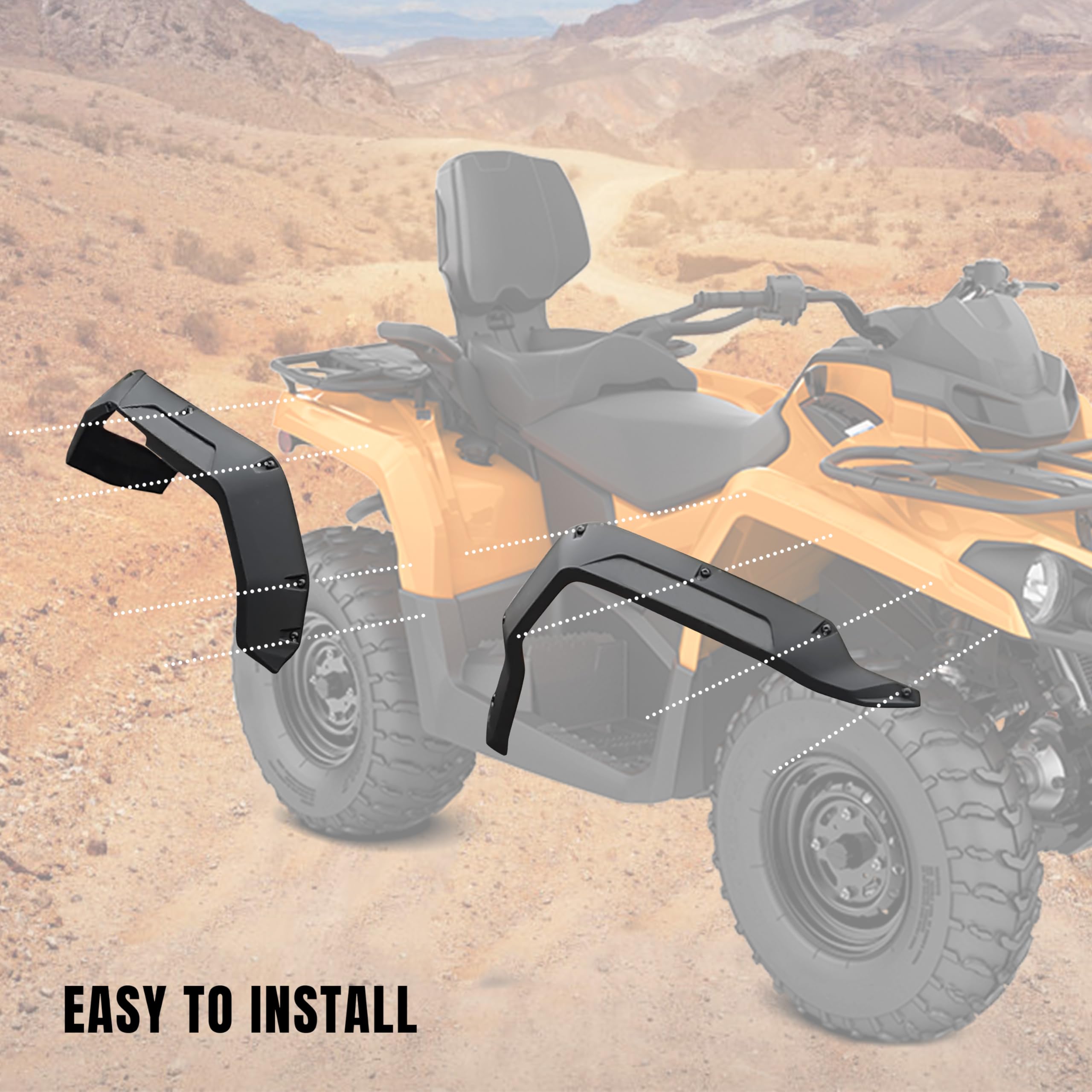 SAUTVS Fender Flares for Can-Am Outlander 450 500 570, Heavy Duty Front Rear Mud Flaps Kit for Can Am Outlander 450/500 / 570 L MAX EFI 2015-2021 Accessories (6pcs, Replace #715001909)