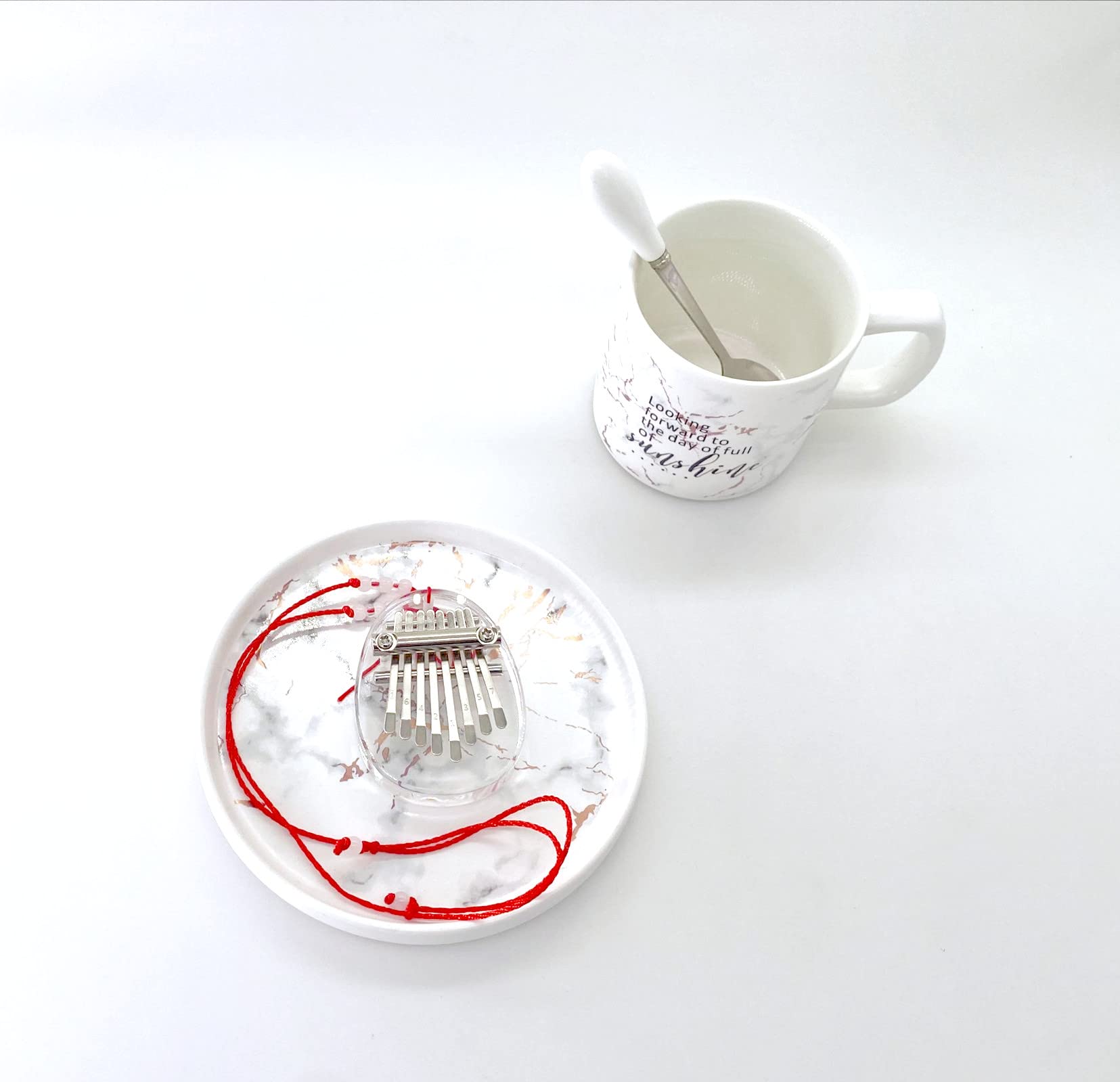 SLDHR Mini 8 Keys Kalimba Thumb Piano, Portable Marimba Music Thumb Piano Pendant with Lanyard, A Unique Gift for Children, Adults and Beginners (Oval) B12-1