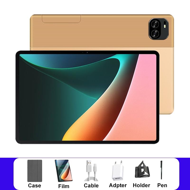 New Pad 5 Tablet Android Snapdragon 865 Dual SIM Card 12GB 512GB Tablets 11 Inch 13MP+24MP Camera 8800mAh Gloabl Version TAB PC Gray with Keyboard / 6GB 128GB