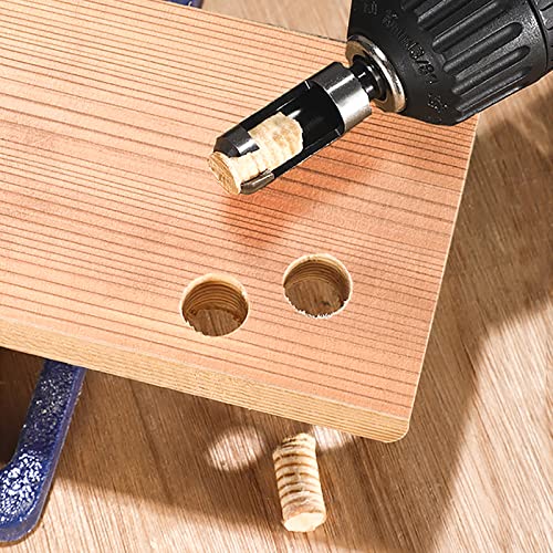 Wood Plug Cutters, 8 Pcs Straight and Tapered Plug Cutter Set 1/4", 5/16β, 3/8", and 1/2" Taper Cutting Tool Cork Drill Bit Knife Set with 1/4 Hex Shank