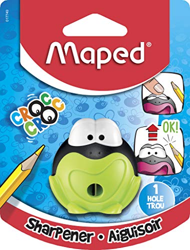 Maped Croc Croc Signal 1 Hole Pencil Sharpener, Assorted Colors (017749)
