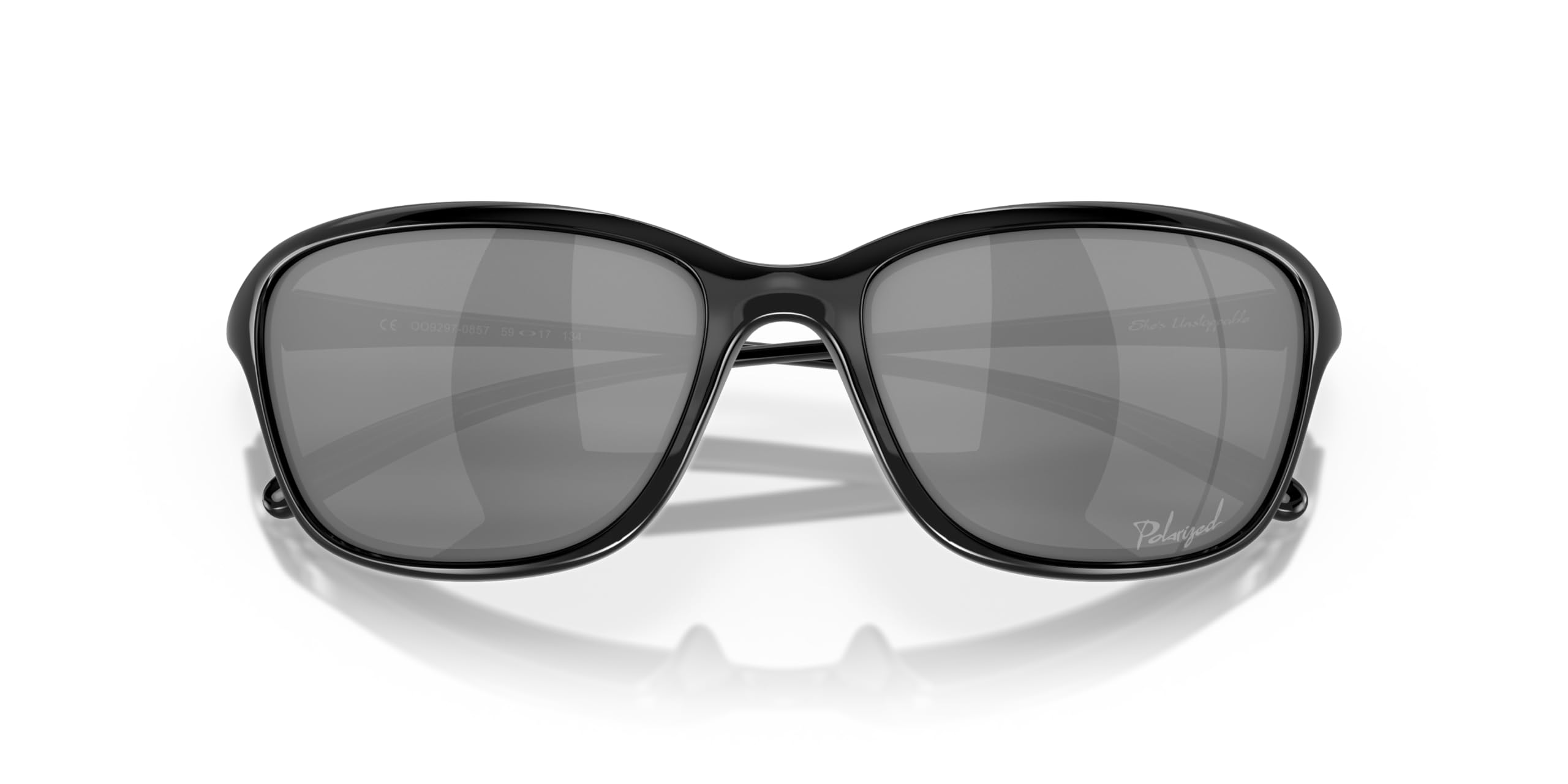 Oakley Woman Sunglasses Polished Black Frame, Black Iridium Polarized Lenses, 59MM