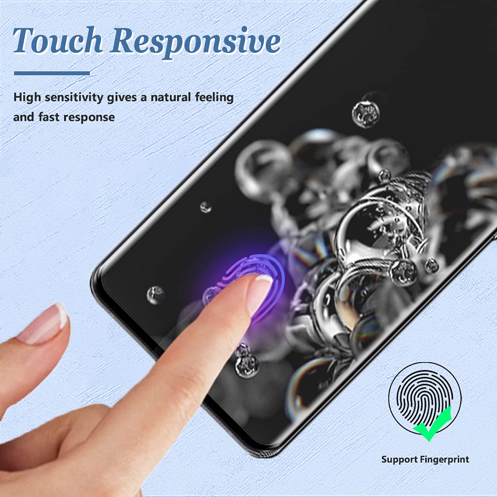 OttarScreen Galaxy S20 Plus Screen Protector, 3 Pack Tempered Glass Screen Protector, 1 Pack Camera Lens Protector, Compatible Fingerprint, 3D Glass 9H Hardness Tempered Glass Screen Protector for Samsung Galaxy S20+ Plus 5g【3+1 Pack 】