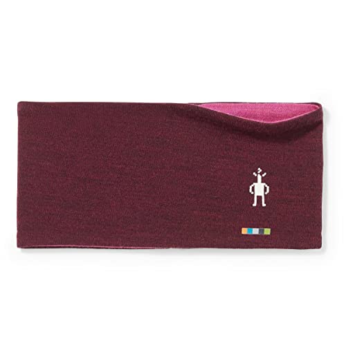 Smartwool Thermal Merino Reversible Headband | Merino Wool Sweatband For Men and Women, Black Cherry Heather, One Size
