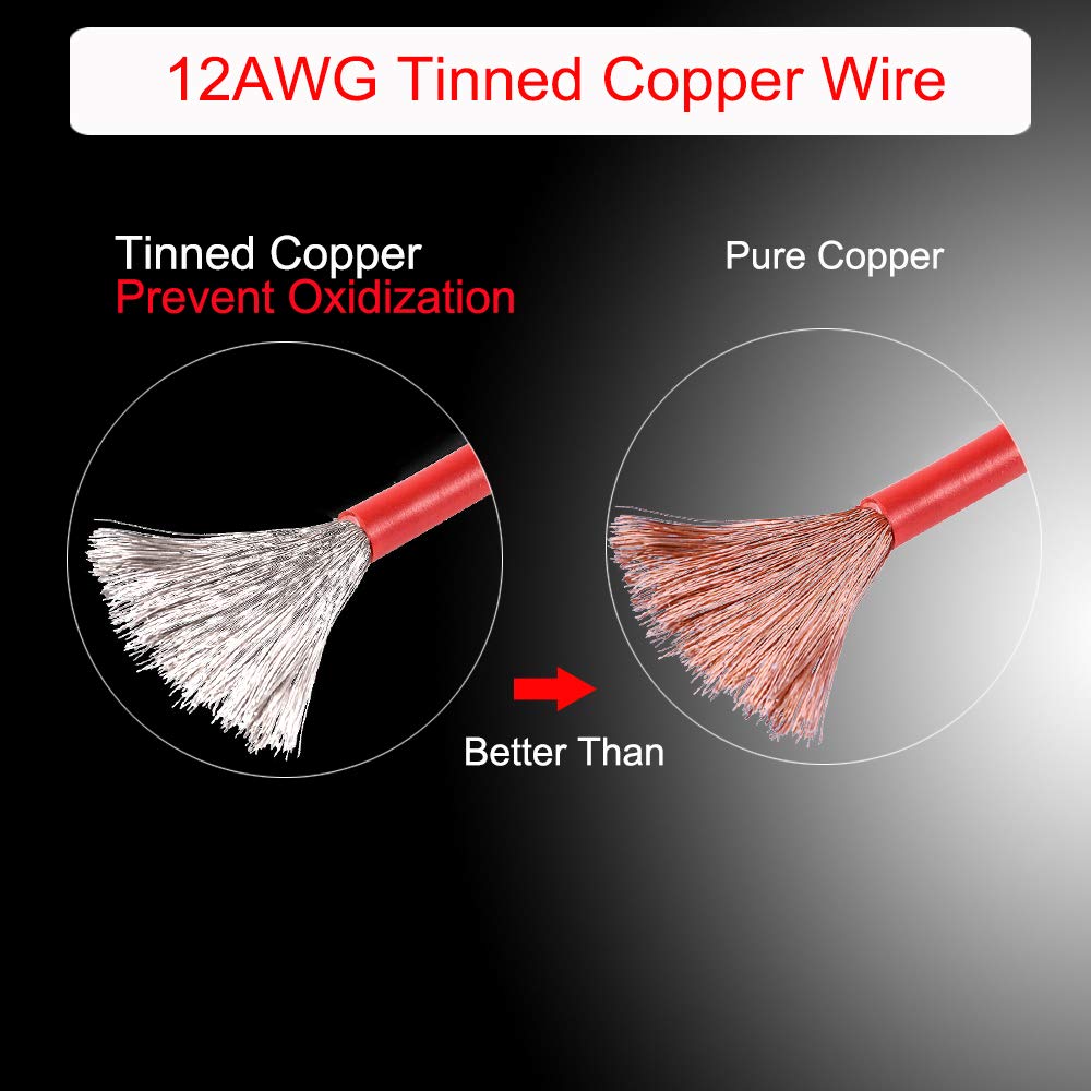 SPARKING 6FT 12AWG SAE to SAE Extension Cable 2Pin Bullet Quick Connect Heavy Duty Wire Harness with Waterproof Cap (6FT)