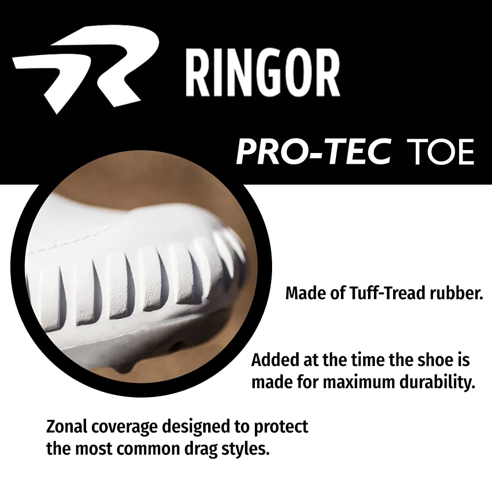 Ringor - Women's Flite Metal Spike Pitching Cleats (9.5 White/Silver)