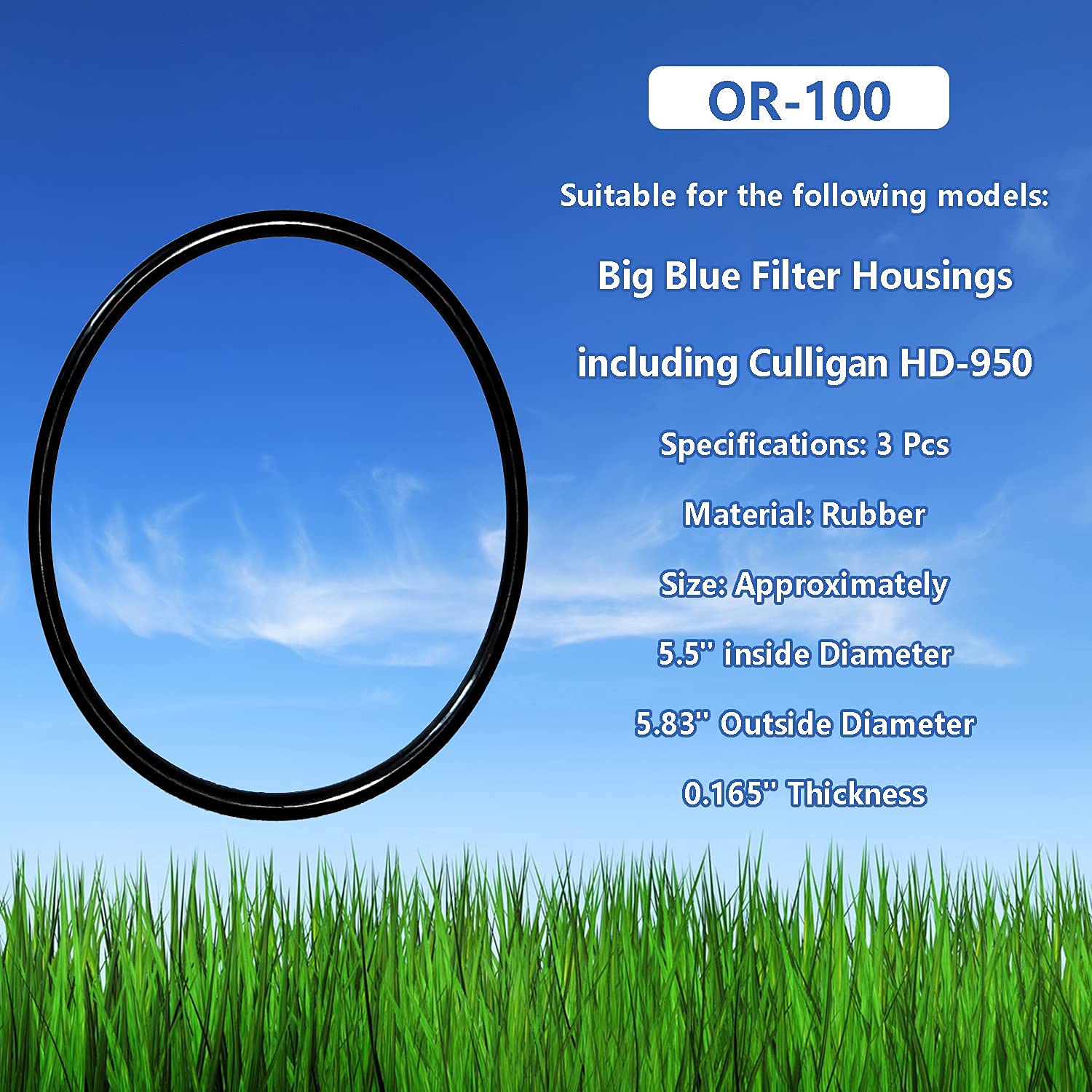 OR-100 O-Ring for Pentair Culligan HD-950 Water Filter Housing (3/Pack)