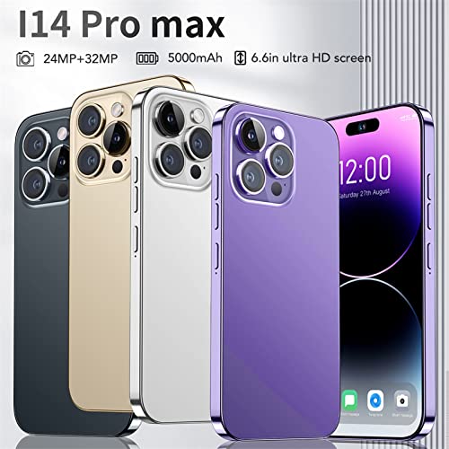VINGVO Unlocked Smartphone, 2.4G 5G Dual Band WiFi 6.6 Inch HD Screen 7731E Quad Core 3G Dual SIM Mobile Phone for Business (Purple)