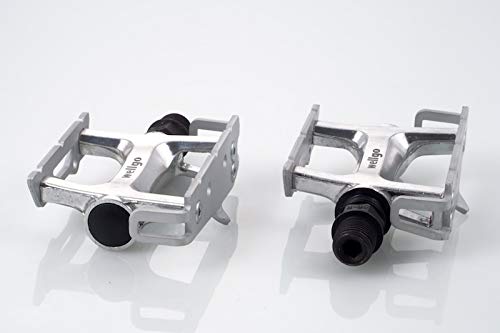New WELLGO R025 Track Fixed Gear Road Bike Pedals (Toe Clip Strap Ready) (Silver)