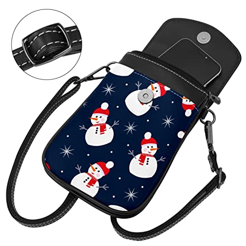 Small Crossbody Bag Snowman Cell Phone Purse Wallet