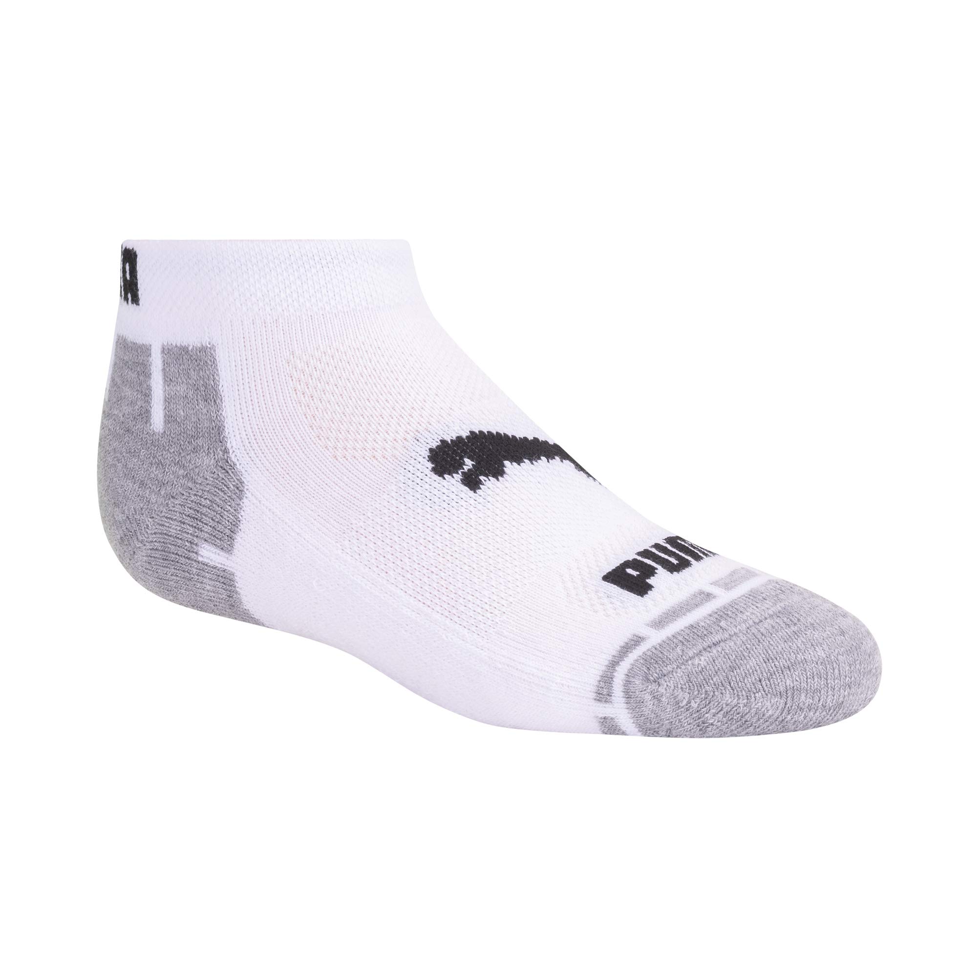 PUMA Kids' 8 Pack Low Cut Socks, White, 7-8.5
