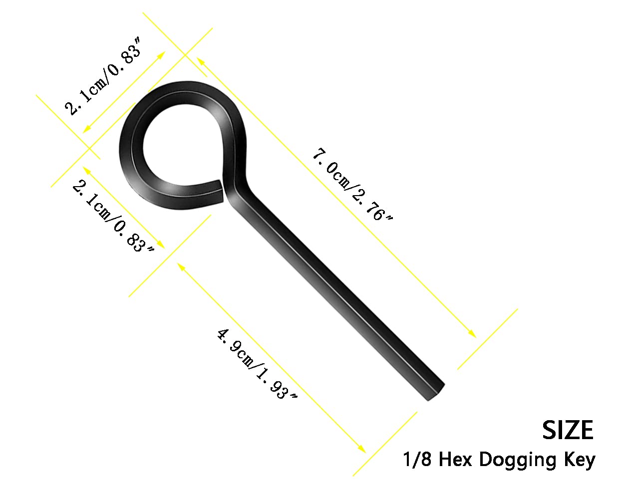 WOODGUILIN 1/8” Standard Hex Dogging Key with Full Loop, Key-Ring Style Dogging Key Set 1/8 Allen Wrench Key for Push Bar Door Panic Bars, Security Door Exit Devices,Solid Metal(10 Pack,1/8 black)