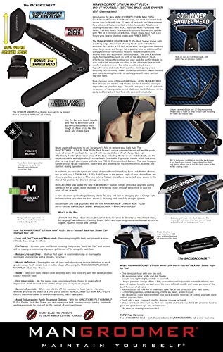 MANGROOMER New Lithium Max Plus+ Do-It-Yourself Electric Back Hair Shaver with A 50% Wider Blade Design & Power Burst (Generation 7.0)