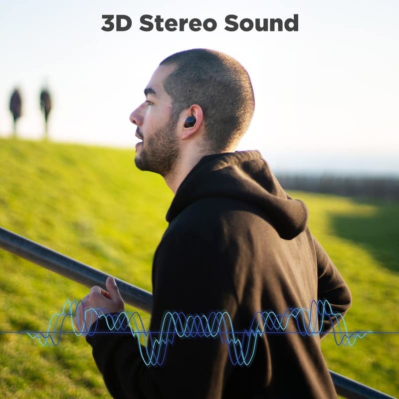 Wireless Earbuds, 36H Playtime Bluetooth Earbuds. Bluetooth 5.0 with Power Mic- Portable Charging Case- Voice Assist- Touch Control- Waterproof. Earbuds Wireless for Effortless Setup Customizable Fit