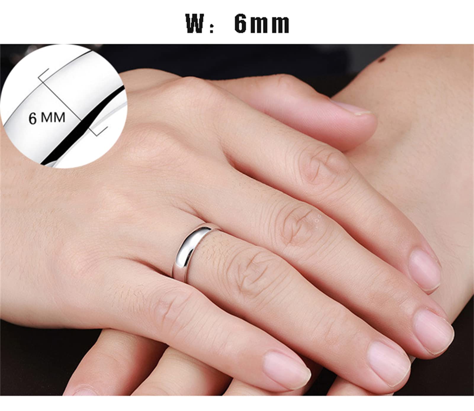 S999 Sterling Silver Rings, Simple Glossy Ring, Adjustable Size, Bachelor Or Couples ring, Engagement Wedding Rings Jewelry Gift