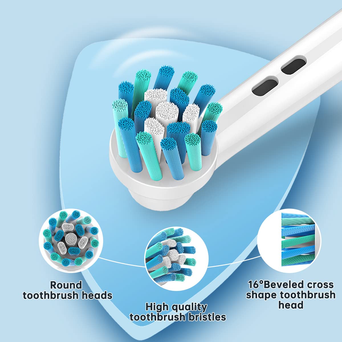 YanBan Angled Bristles Replacement Toothbrush Head for Oral B,Compatible with Braun Electric Rechargeable Toothbrush,Deep Cleaning to Remove Stains(8pcs )