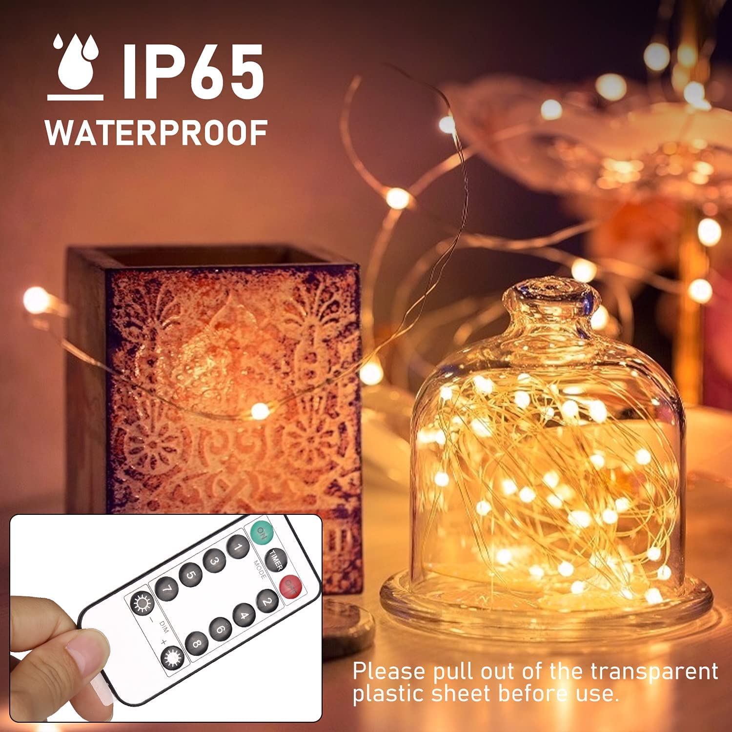 Nasharia Curtain Light 300 LED, Curtain String Light with 8 Modes Remote Control Timer,Twinkle Lights for Bedroom Christmas Party Home Garden Outdoor Indoor Wall Decorations(Warm White)