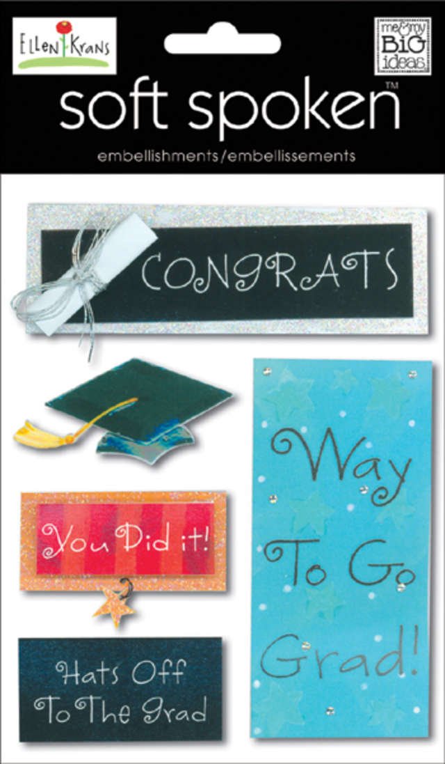 ME & MY BIG IDEAS Soft Spoken Themed Embellishments, Graduation by Ellen Krans