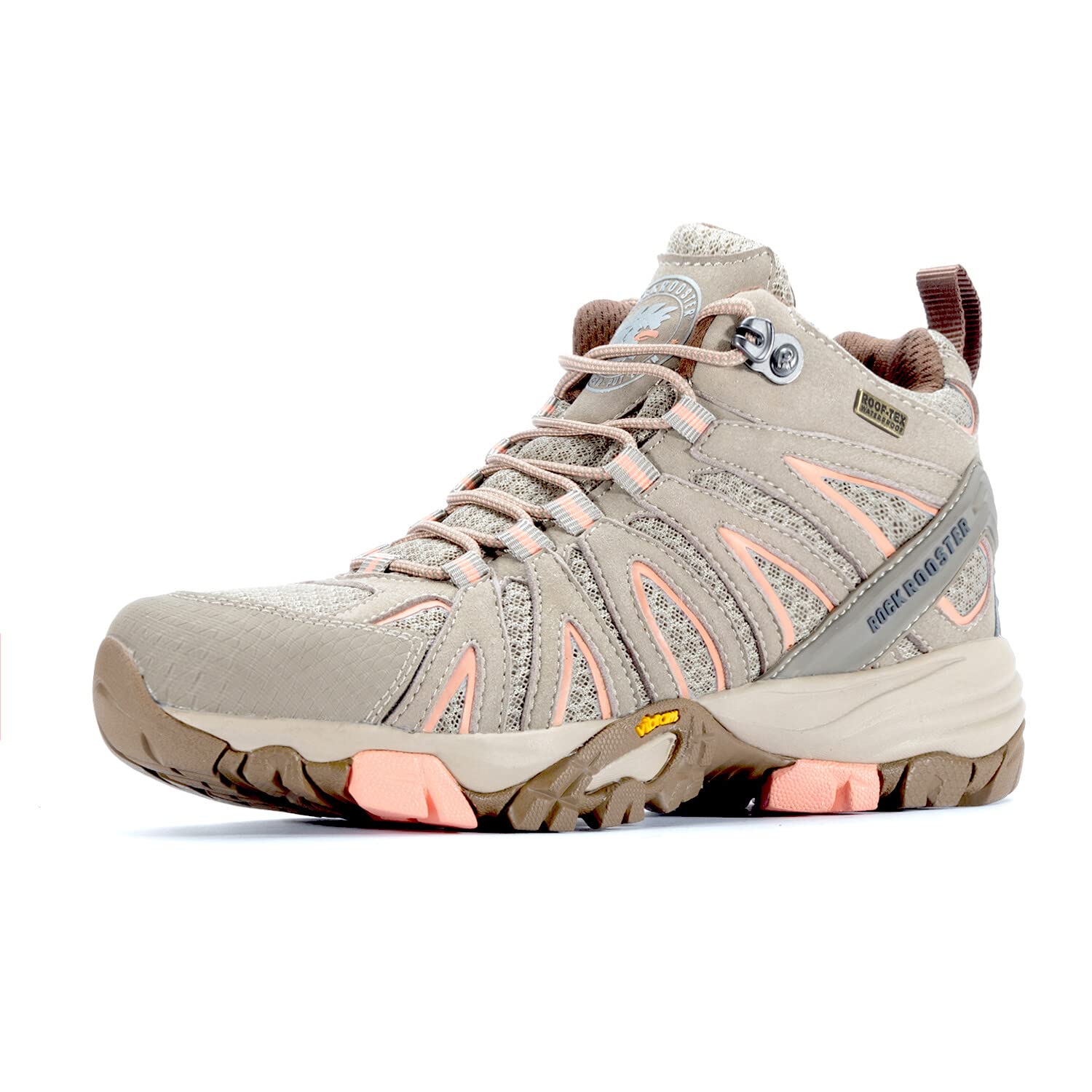 ROCKROOSTER Bedrock Women's Mid Waterproof Hiking Boots Outdoor Breathable Hiking Shoes(OT21066-7.5)