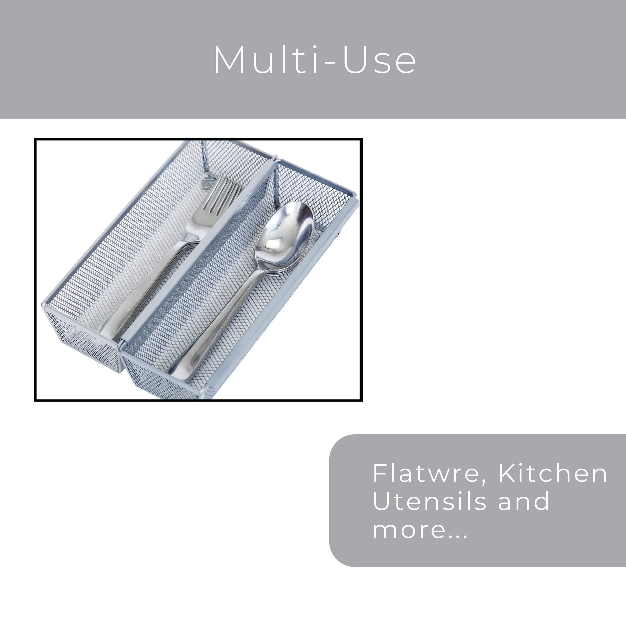 Smart Design Drawer Organizer - Set of 6 - Steel Metal Mesh - 12 x 3 Inch - Interlocking Arm Connection - Utensils, Flatware, Organization - Kitchen - Bronze