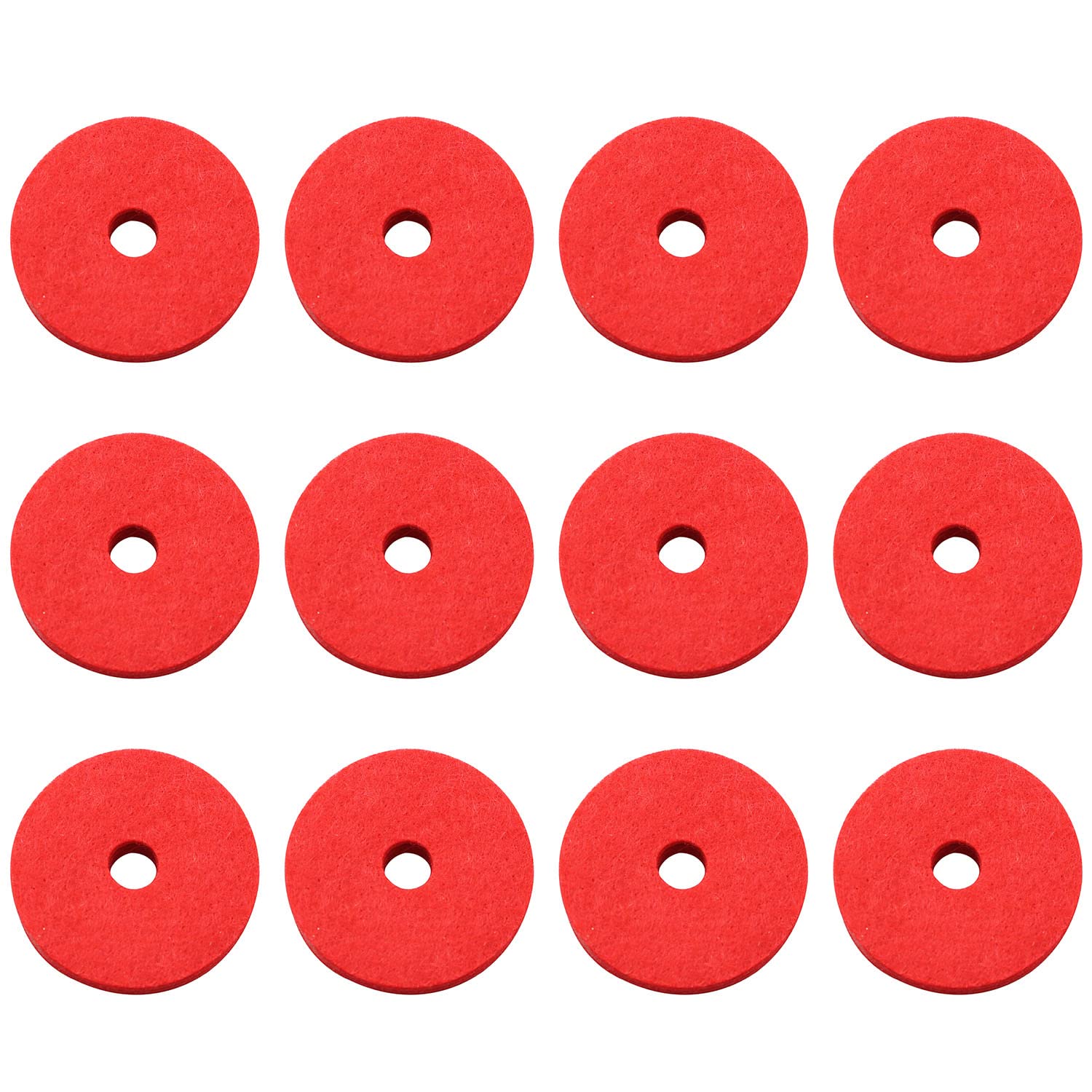 Wool Cymbal Felt TAODAN 12PCS 36x10mm Red Wool Cymbal Felt, Cymbal Replacement Accessories