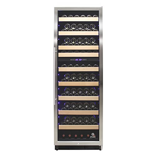 Vinotemp 215 Bottle Wine Cooler Refrigerator, Built-in or Freestanding Wine Fridge with Digital Temperature Control, Glass Door and Safety Lock, Right Hinge, 215 Bottle, Black