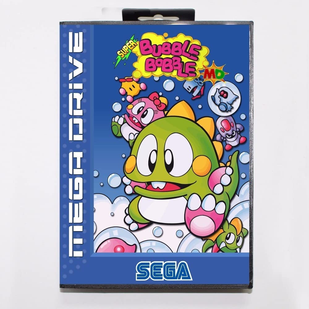 Super Bubble Bobble Game Cartridge 16 Bit MD Game Card With Retail Box For Sega Mega Drive For Genesis (Black)