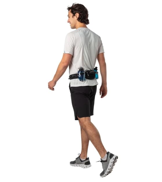 Nathan Hydration Insulated Running Belt Trail Mix Plus - Adjustable Running Belt – TrailMix Includes 2 Insulated Bottles/Flask – with Storage Pockets. Fits Most iPhones (One Size, Black)