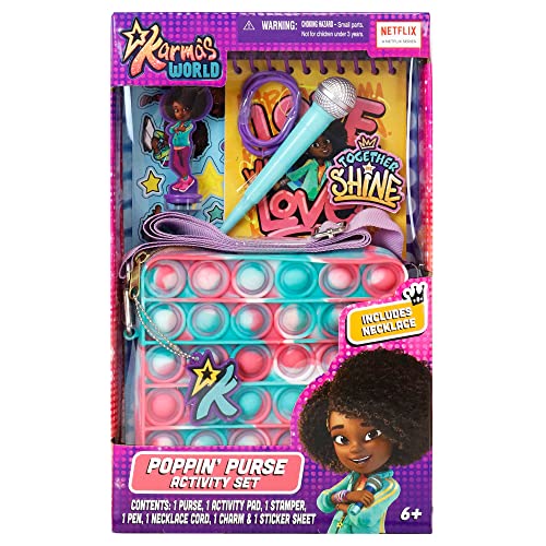 Tara Toys Poppin Purse Activity Set: Karma's World - Popping Sensory Fun, Engaging Fidget Popping Experience for Kids - Pop It Toy for Imaginative Play & Stress Relief, Ages 6 and Up, Multicolor