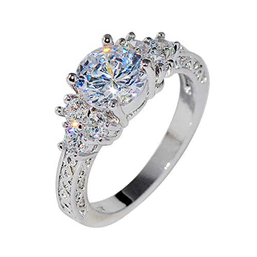 Rings for Women Natural Silver Gemstone Luxury Stylish Bride Engagement Wedding Party Ring Valentine's Day Gifts