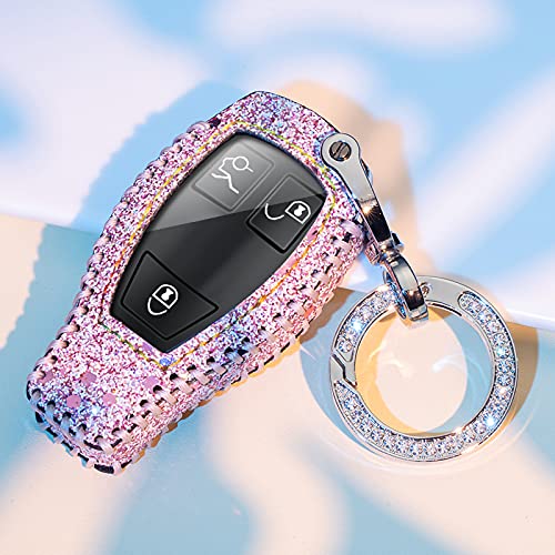 Savzokiw Crystal Car Key Chain For Ladies Women Key Fob, Key Chain Ring Strap (Silver)