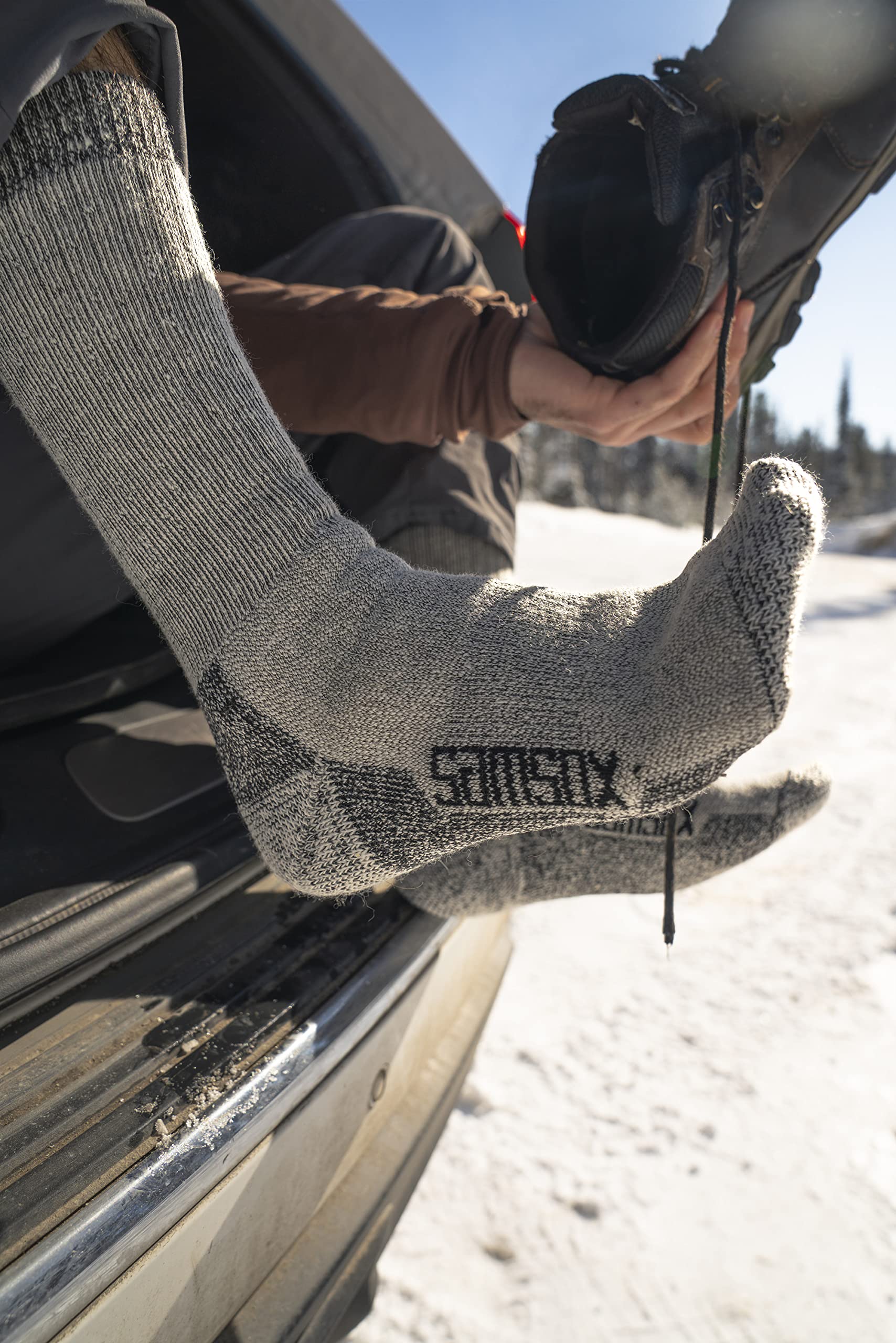 SAMSOX Merino Wool Boot Socks, Made in USA Heavyweight with Full Cushion, Bozeman XL