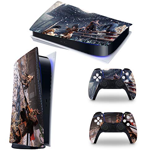 PlayStation 5 Skin Set โ Japan Warrior - HD Printing Vinyl Skin Cover Protective for PS5 Standard Edition Console and 2 PS5 Standard Edition Controller