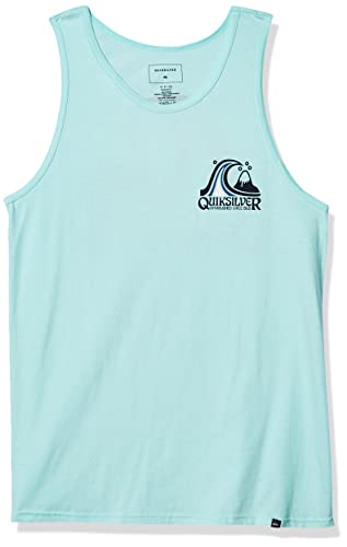 Quiksilver Men's Logo Art Tank Top T-Shirt Tee, Blue Light AQYZT07984, Small