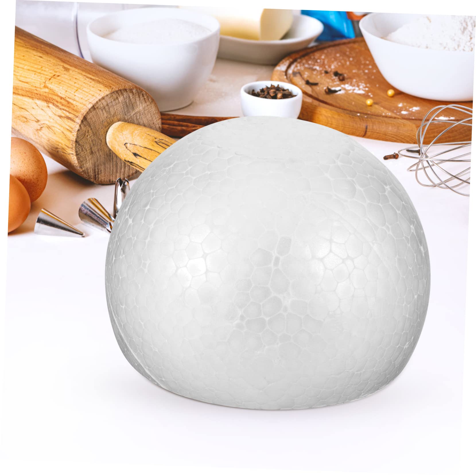 Parliky Spherical Cake Mold Foam Cake Mold Dummy Cake Rounds Polystyrene Cake Dummies Sphere Mold Cake Display Cake Dummy Doll Cake Mould Blocks White Accessories Multifunction to Rotate