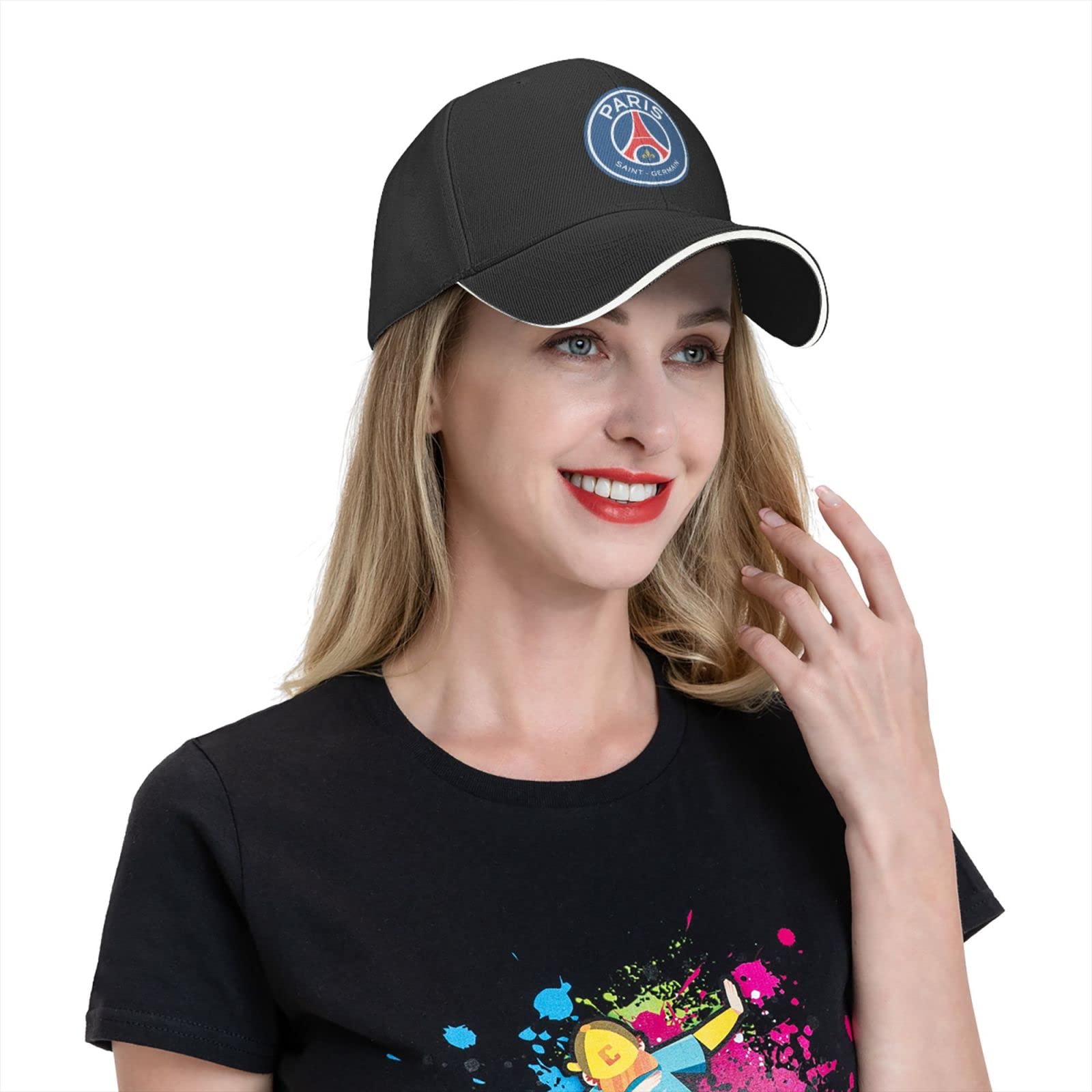 PSG Logo Sandwich Cap Unisex Classic Baseball Capunisex Adjustable Casquette Dad Hat Black