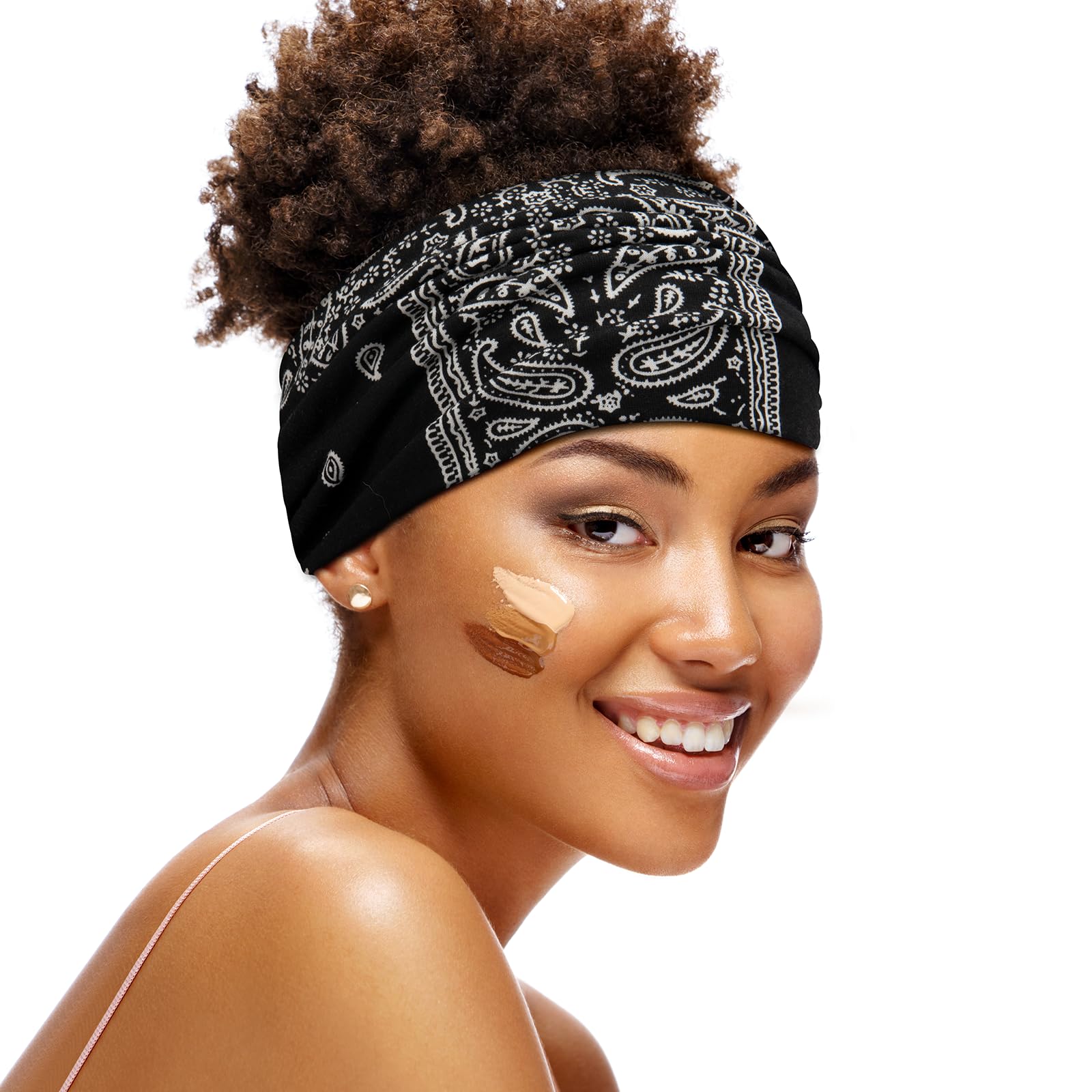 S&N Remille Wide Boho Headbands for Women Extra Large Turban Headband Hairband Hair Twisted Knot Accessories，3 Pack (Set-4)