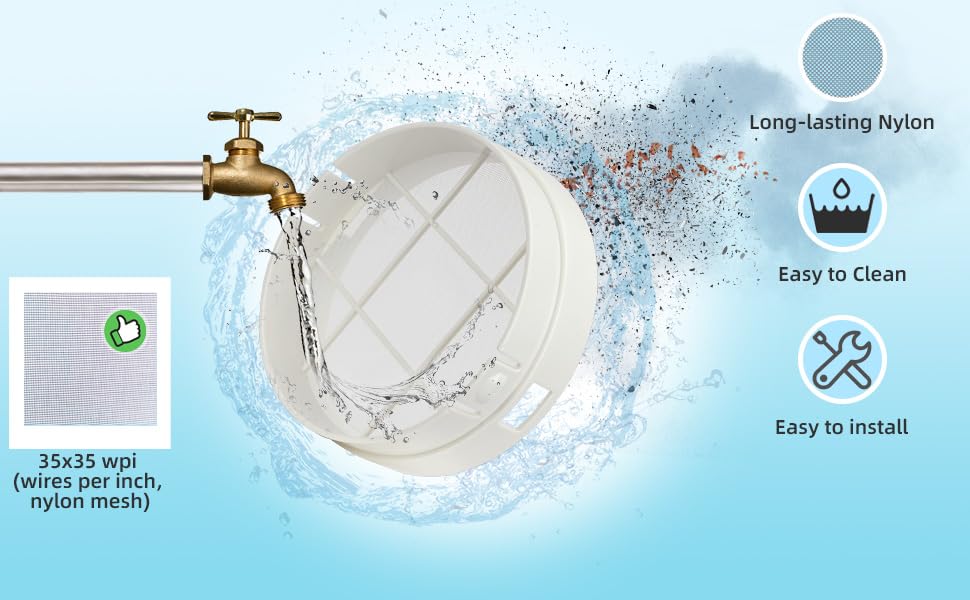 Washable Hose Pre-filter for Portable Air Conditioner, Perfect Fit, 5ββ Diamiter 2 Pack White