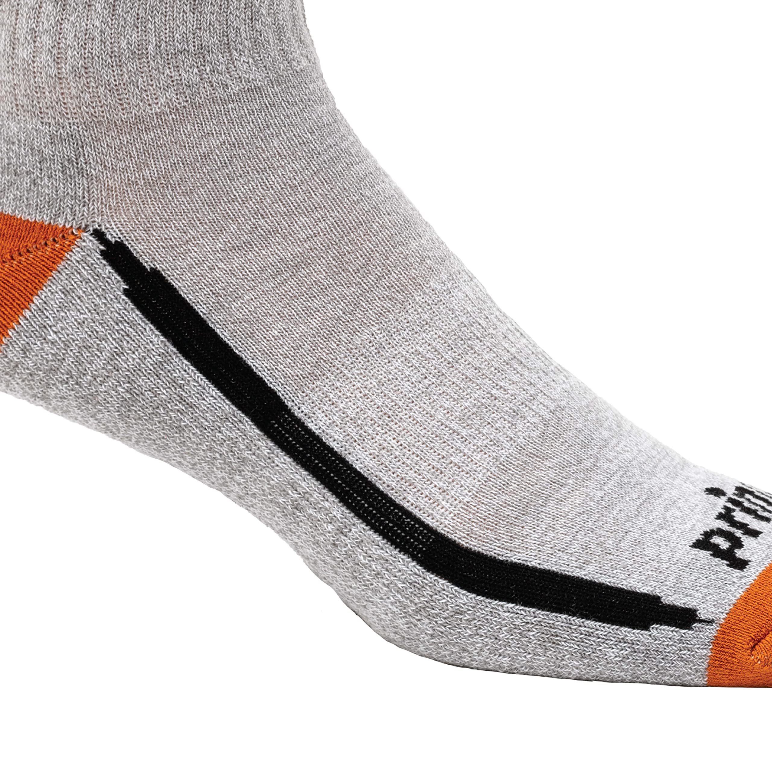 Prince Men's Athletic Quarter Socks (6 Pair Pack) (Grey)
