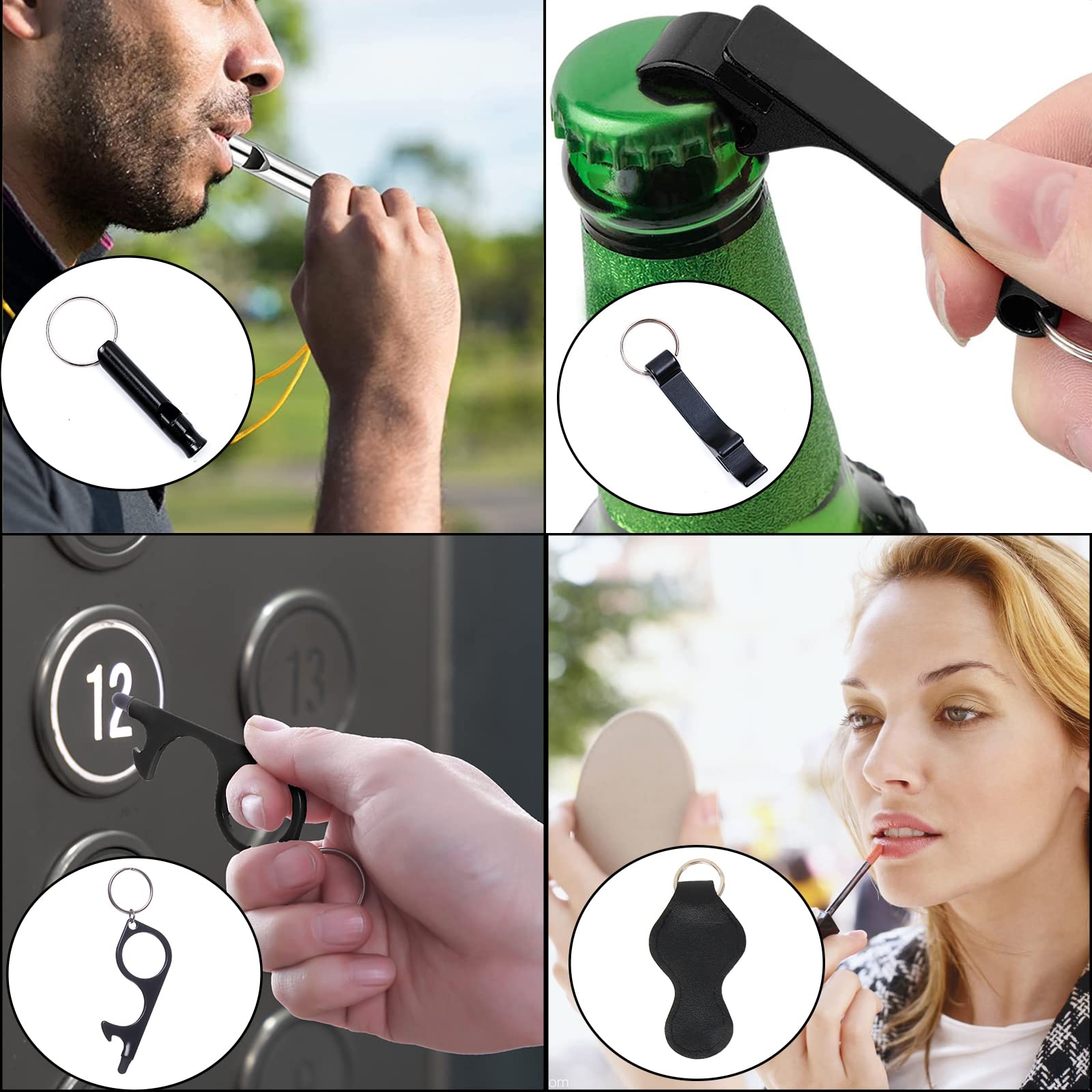 Safety Keychain for Women, Safety Keychain Set with Personal Alarm, 9 Pcs Protective Keychain Accessories for Women