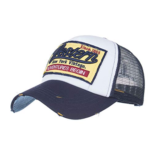 Summer Hop Casual for Men Embroidered Baseball Mesh Hats Hats Caps Hip Cap Women Baseball Caps Scuttle Hat Navy, One Size